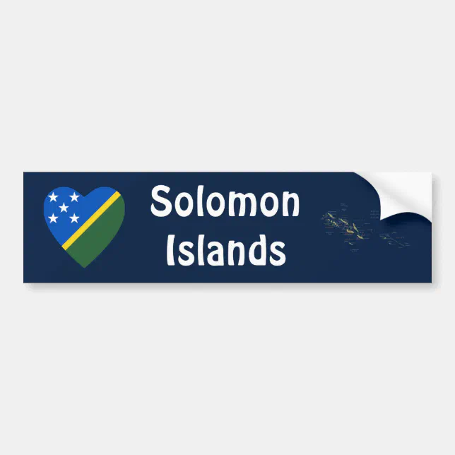 Solomon Islands Flag Heart + Map Bumper Sticker | Zazzle