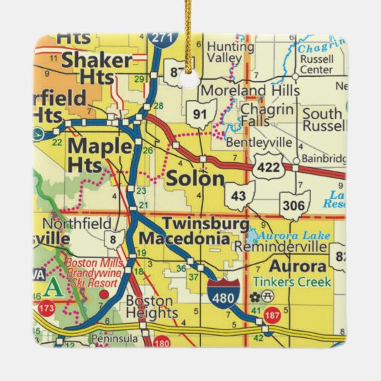 Solon Ohio Road Map Ceramic Ornament | Zazzle.co.uk