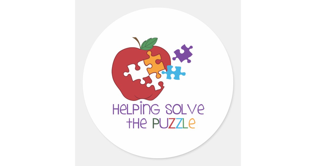 Solve The Puzzle Classic Round Sticker | Zazzle