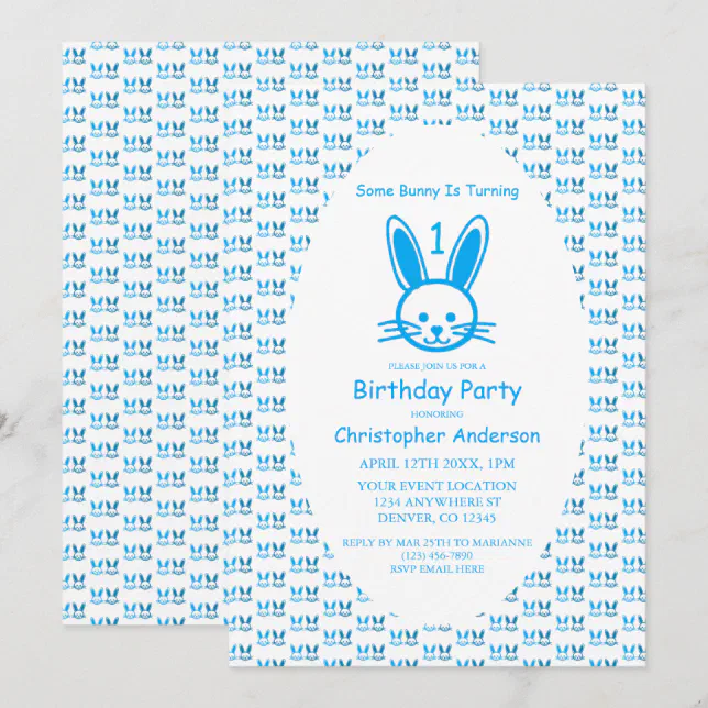Some Bunny Is Turning One: First Birthday Invitation | Zazzle