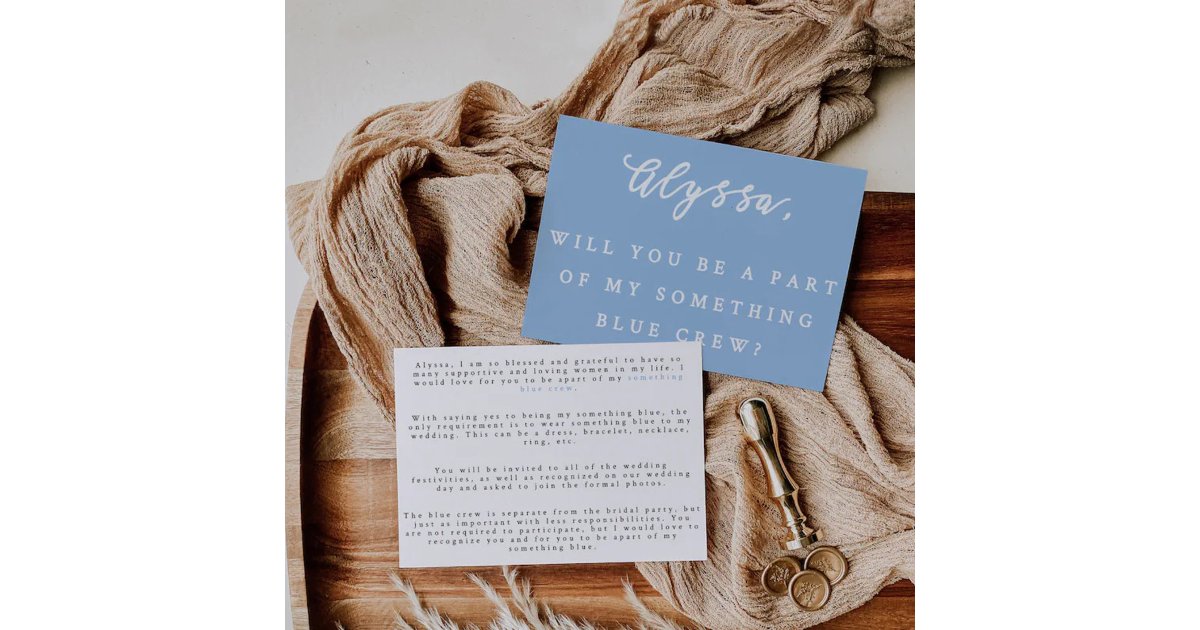 Something Blue Crew Proposal Enclosure Card | Zazzle