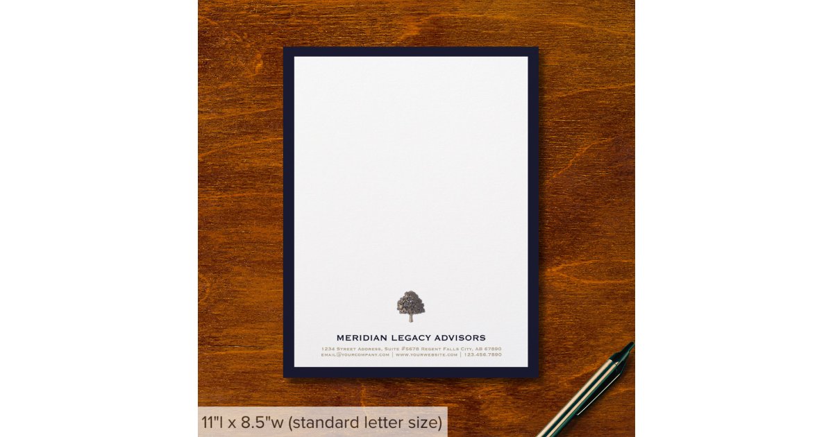 Sophisticated Tree Logo Letterhead | Zazzle