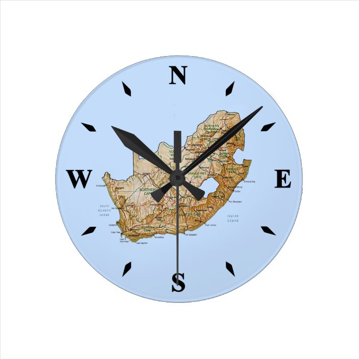 South Africa Map Clock | Zazzle.co.uk