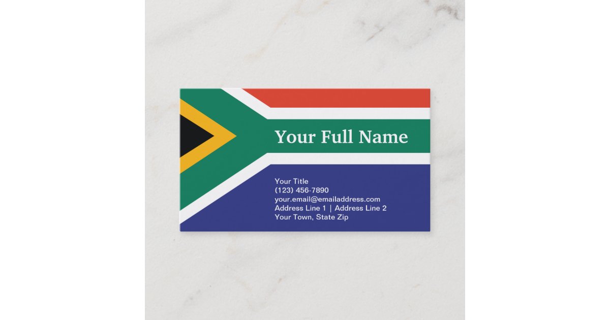 South Africa Plain Flag Business Card | Zazzle