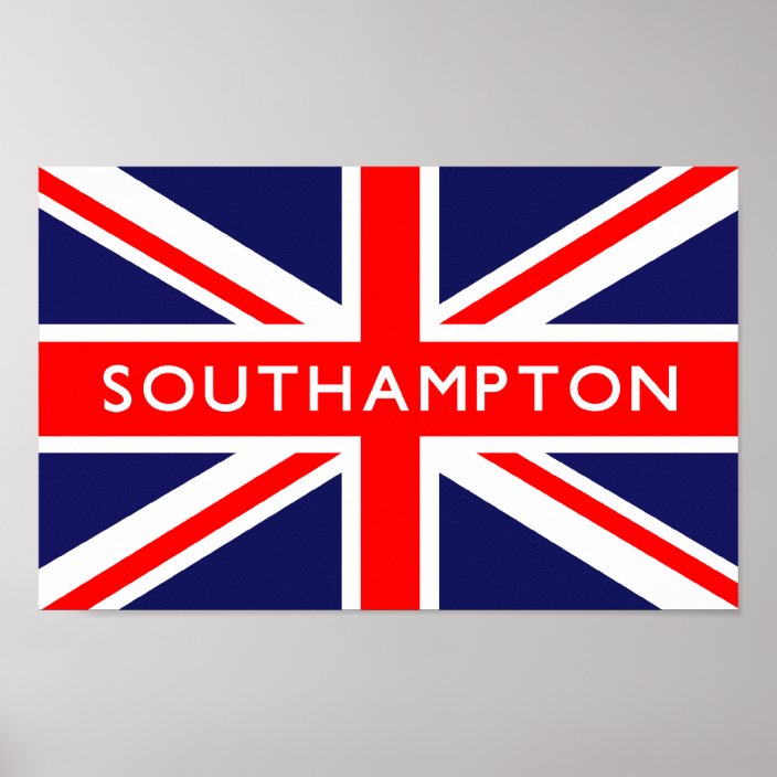 Southampton UK Flag Poster | Zazzle.co.uk