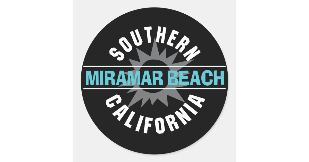 Southern California - Miramar Beach Classic Round Sticker | Zazzle