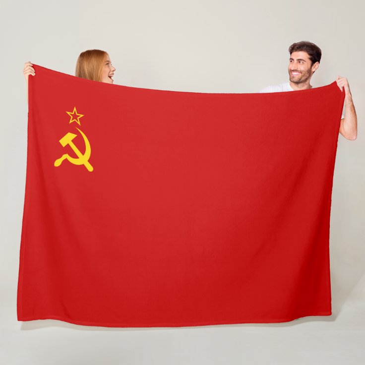Soviet Union (USSR) (Communist Hammer and Sickle) Fleece Blanket | Zazzle