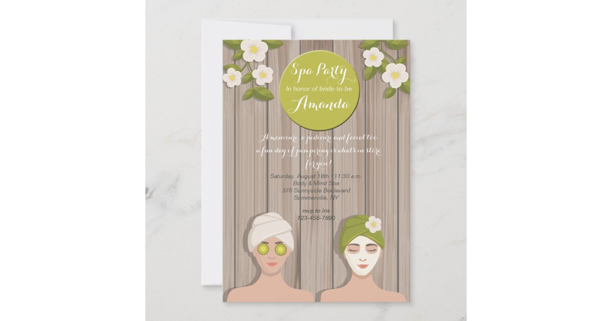 Spa Day Invitation | Zazzle