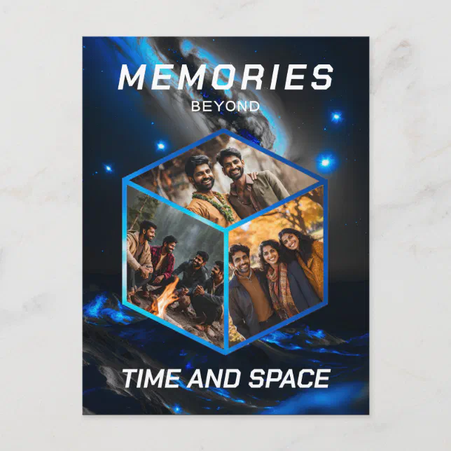 Space 3D Photo Cube Images Collage Postcard | Zazzle