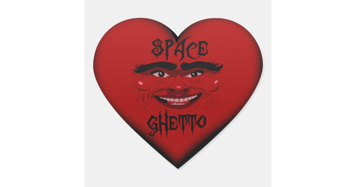 space ghetto heart sticker | Zazzle