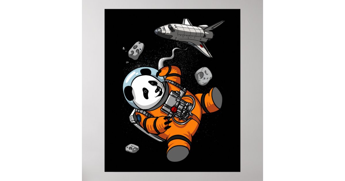 Space Panda Bear Astronaut Galaxy Cosmic Animal Poster | Zazzle