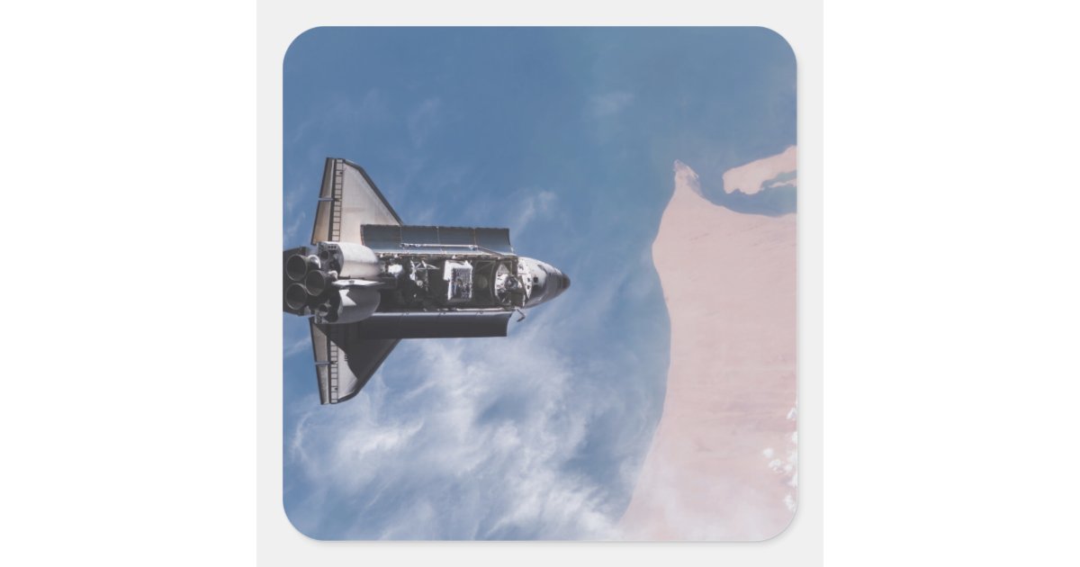 Space Shuttle Endeavour 19 Square Sticker | Zazzle