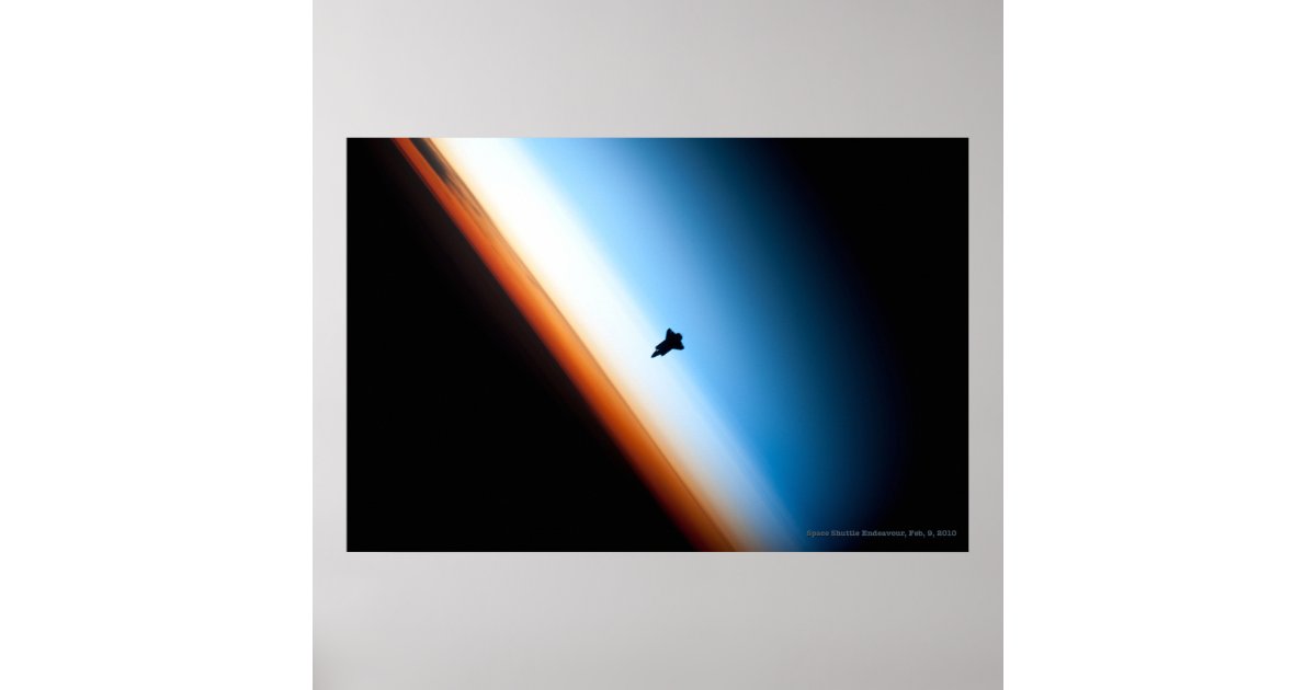 Space Shuttle Endeavour Silhouette Poster | Zazzle