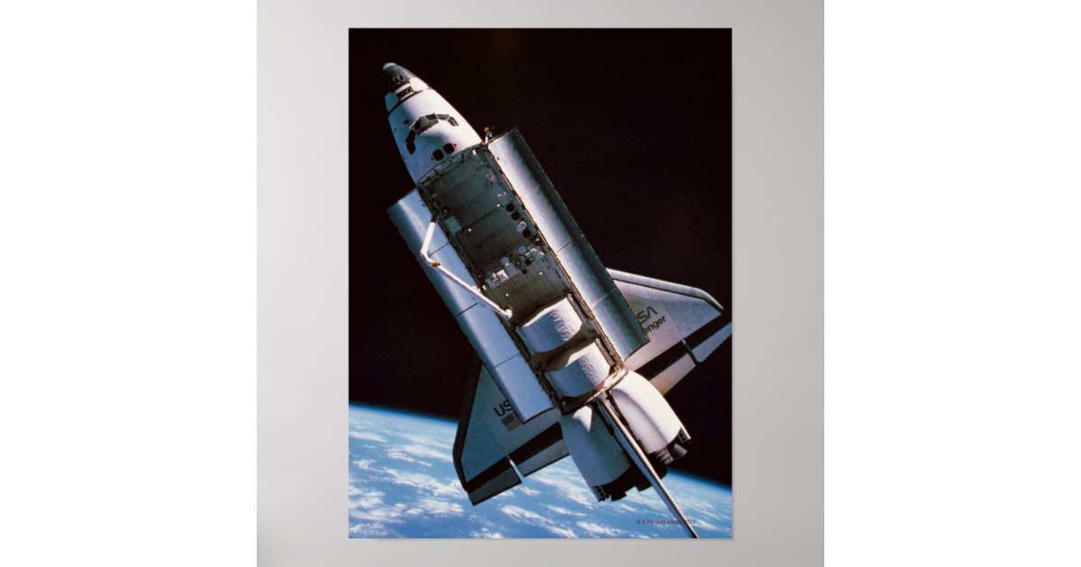 Space Shuttle with Open Cargo Bay Poster | Zazzle