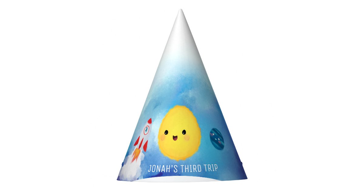 Space theme Outer Space Rocket Party Hat | Zazzle