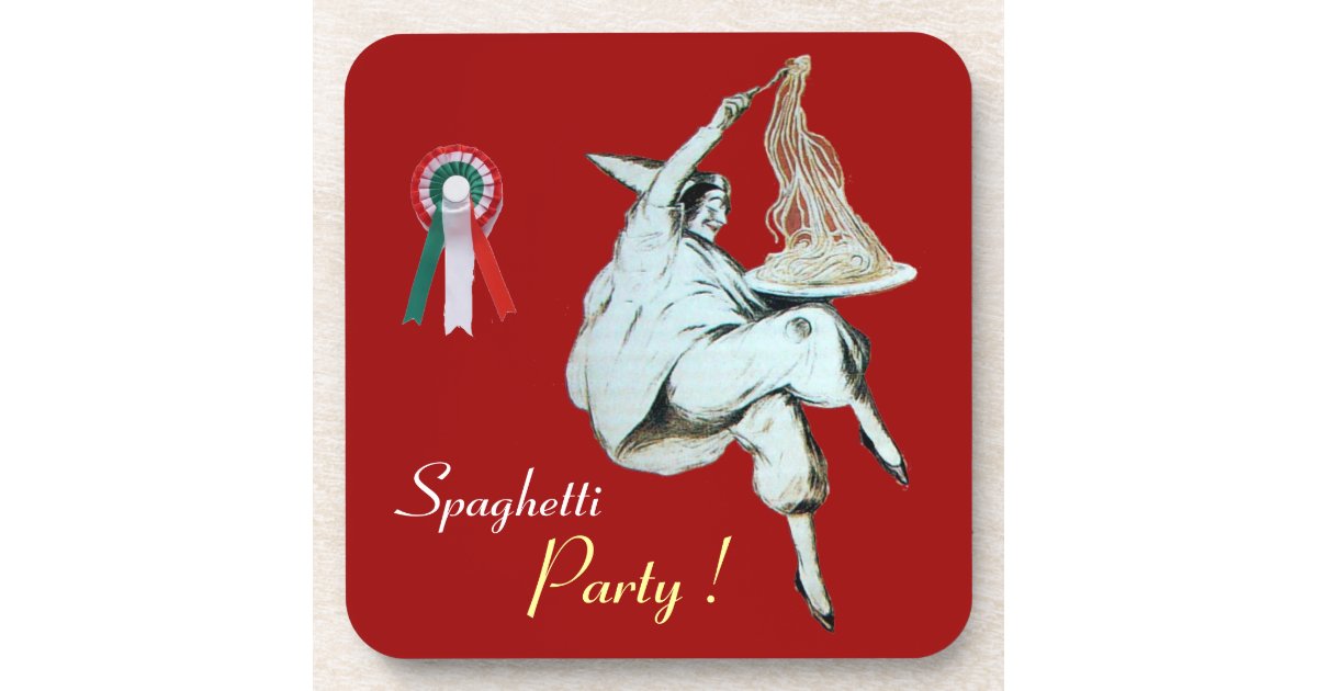 SPAGHETTI PARTY ITALIAN KITCHEN, RESTAURANT COASTER | Zazzle