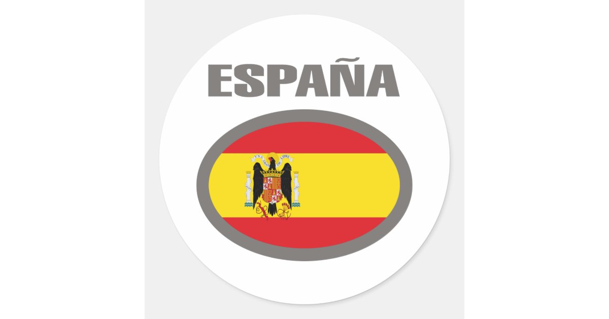 Spain Cool Flag Design! Classic Round Sticker | Zazzle