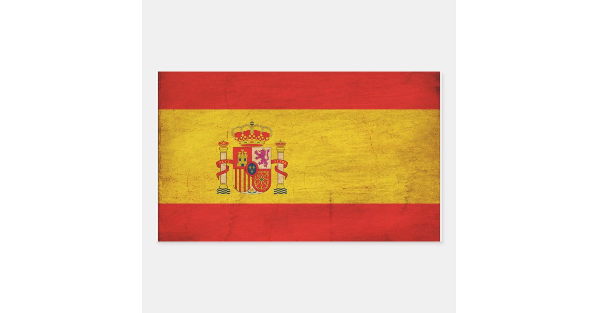 Spain Flag Rectangular Sticker | Zazzle