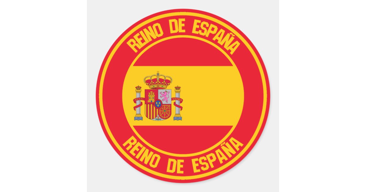 Spain Round Emblem Classic Round Sticker | Zazzle
