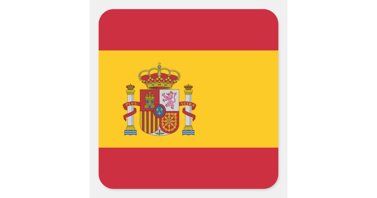 Spain (Spanish) Flag Square Sticker | Zazzle