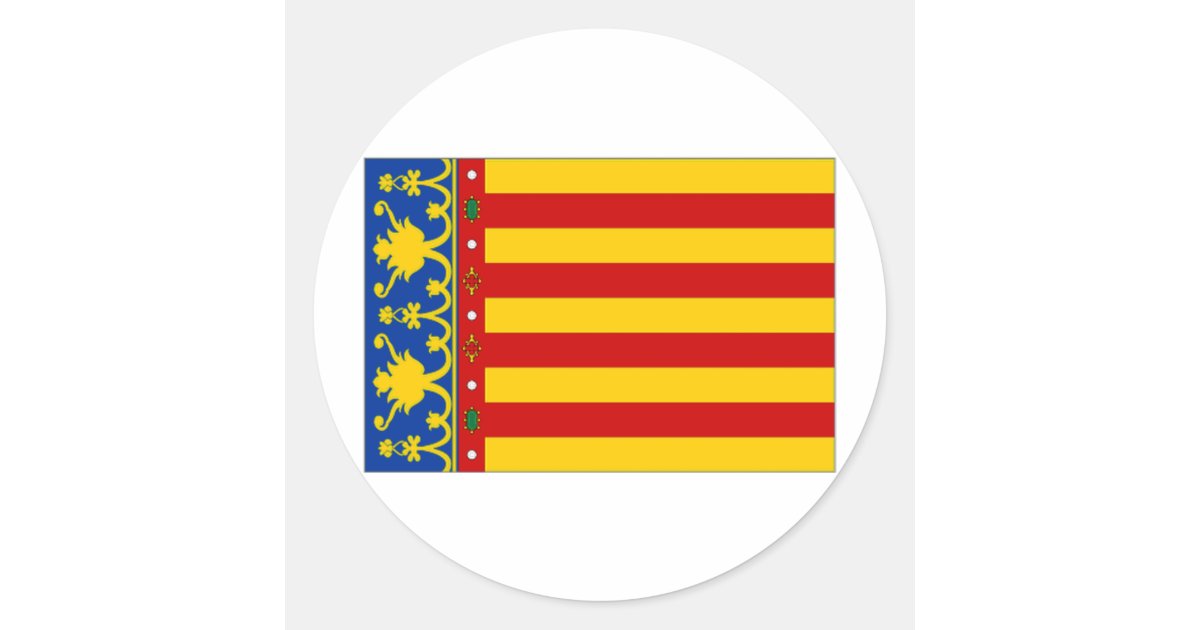 Spain Valencia Flag Classic Round Sticker | Zazzle