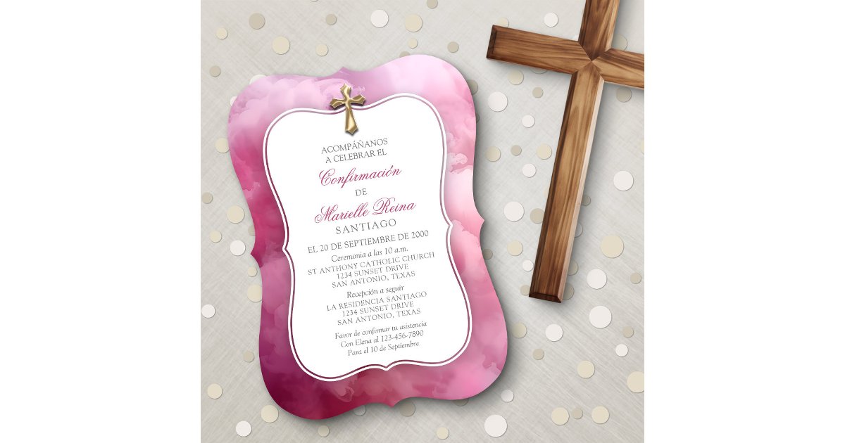 Spanish Confirmation Girls' Invitation | Zazzle