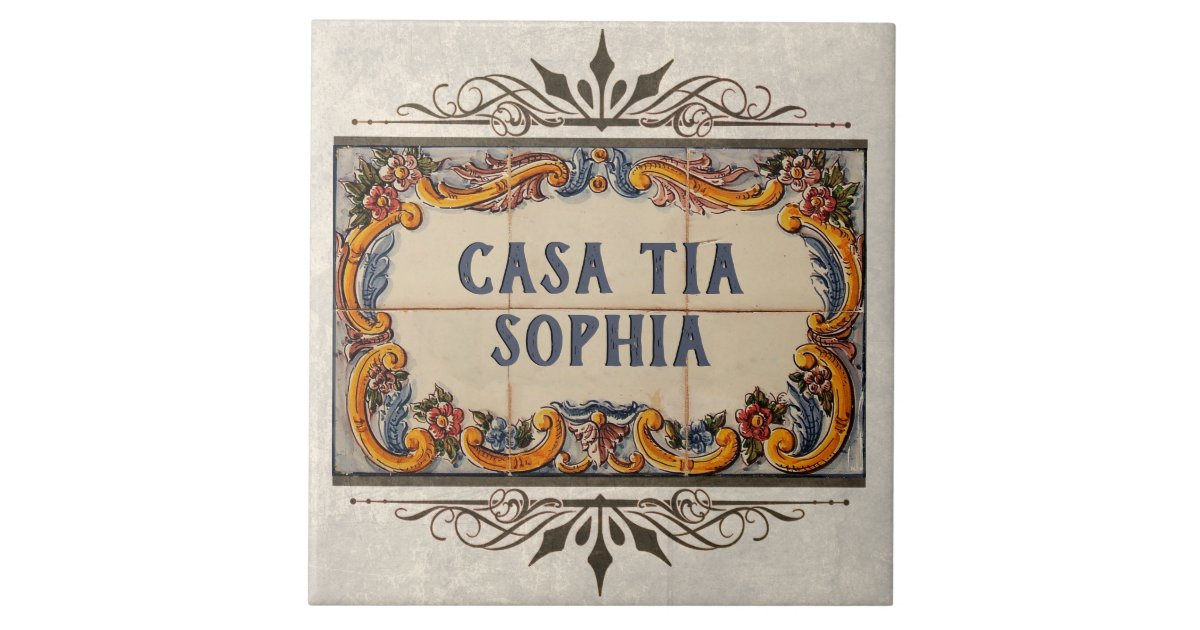 Spanish House Sign Tile | Zazzle