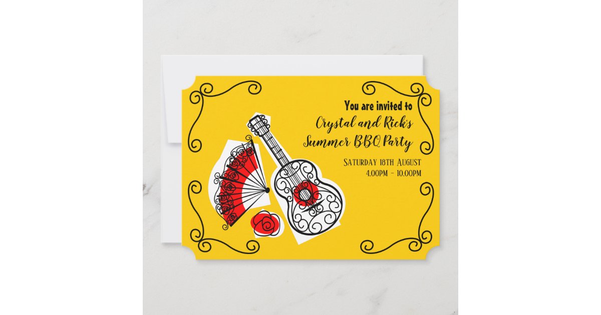 Spanish Souvenirs Group Corners horizontal Invitation | Zazzle