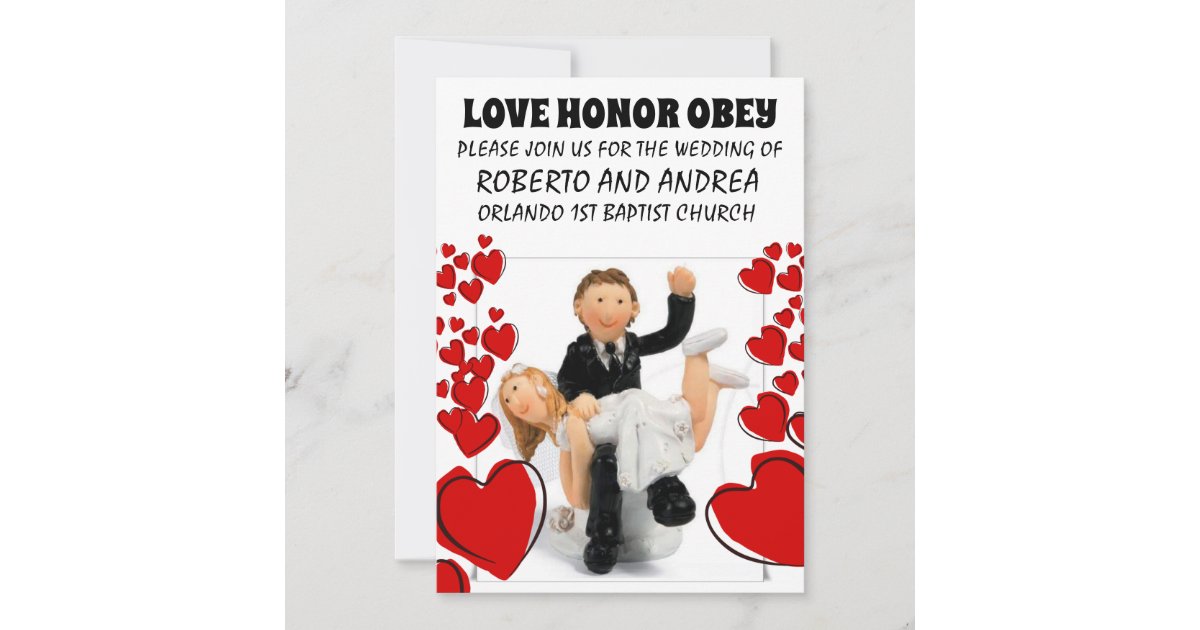 SPANKING COUPLE FUNNY WEDDING CUSTOM INVITATIONS | Zazzle