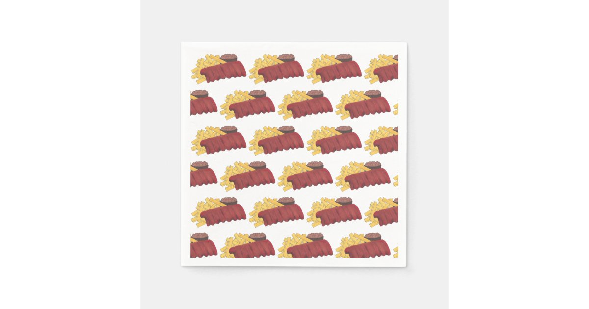 Spare Ribs Bbq Barbecue Barbeque Rib Cookoff Napkin Zazzle