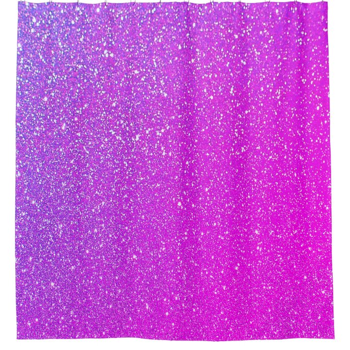 Sparkling Pink Purple Glitter Ombre Colourful Cute Shower Curtain ...