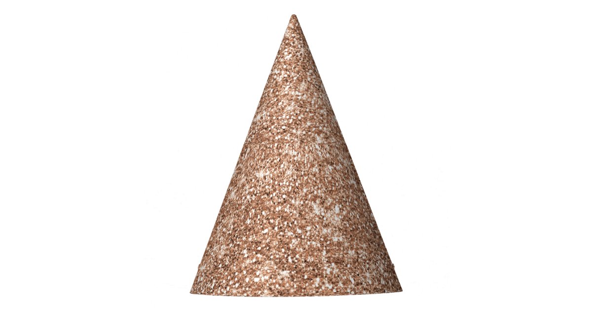 Sparkly Shiny Glitter Rose Gold Party Hat | Zazzle