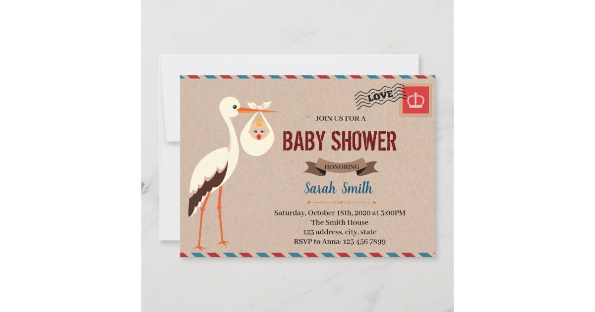 Special delivery baby shower invitation | Zazzle