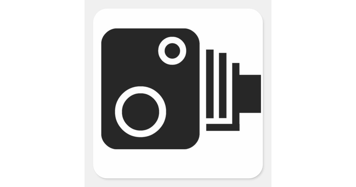Speed Camera Symbol Square Sticker | Zazzle