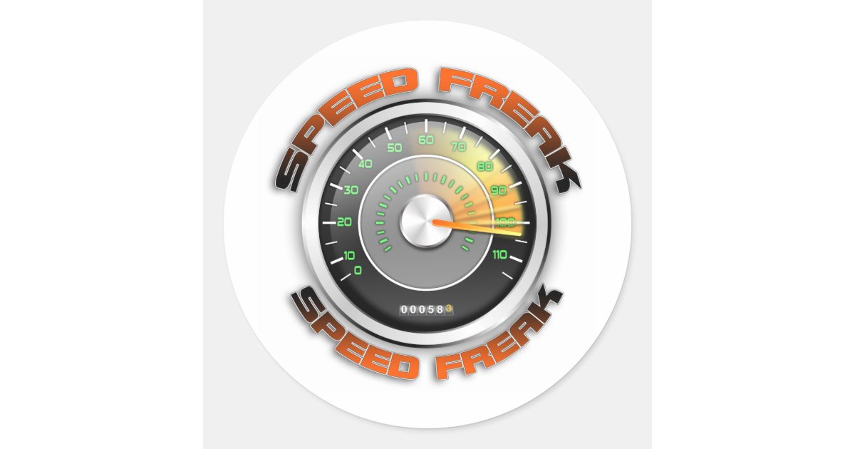 Speed Freak Odometer Classic Round Sticker | Zazzle