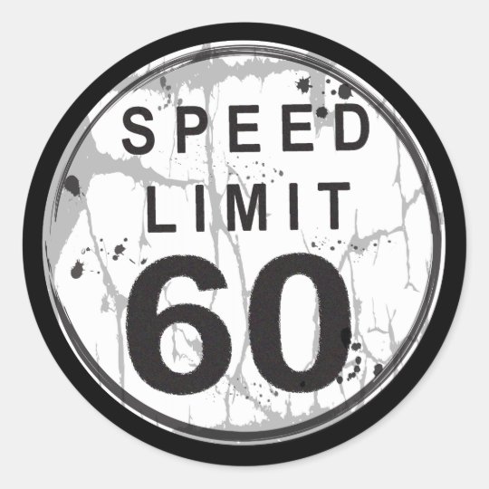 Speed Limit 60 Grungy Sticker | Zazzle.co.uk