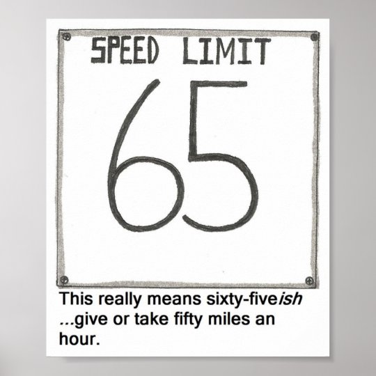 Speed Limit Poster | Zazzle.co.uk