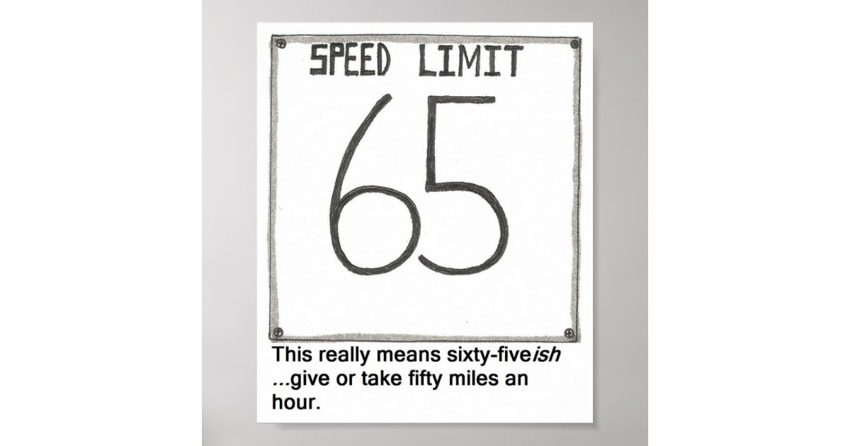 Speed Limit Poster | Zazzle