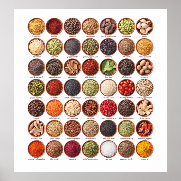 Spice Chart Poster - SRF | Zazzle.co.uk