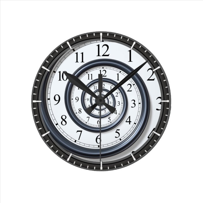 Spiral Warped Time Black Hole Round Clock | Zazzle.co.uk
