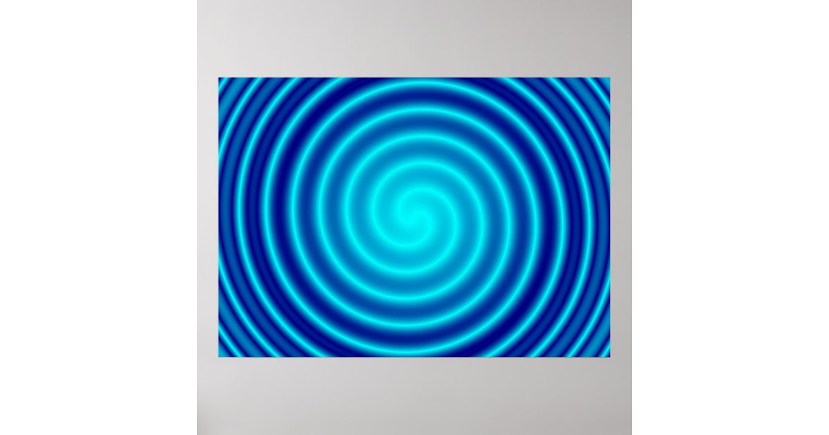 Spiraling Blue Vertigo Poster | Zazzle