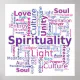 Spirituality Word Cloud Pink Purple Colors Poster | Zazzle