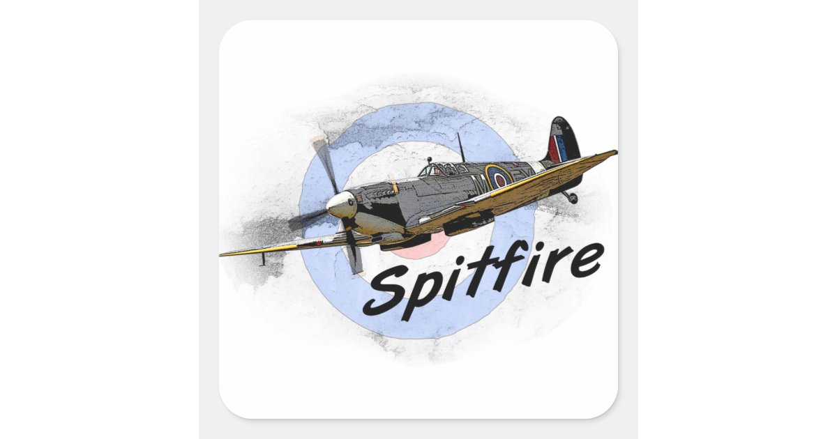 Spitfire Square Sticker | Zazzle