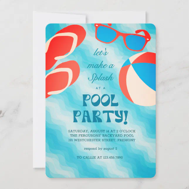 Splash & Chill Summer Pool Party Invitation | Zazzle
