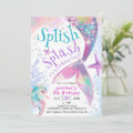Splish Splash Mermaid Birthday Party Invitation | Zazzle