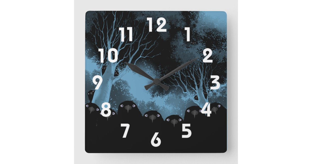 Spooky Crows Wall Clock | Zazzle