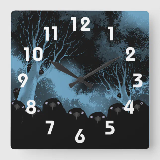 Spooky Crows Wall Clock | Zazzle