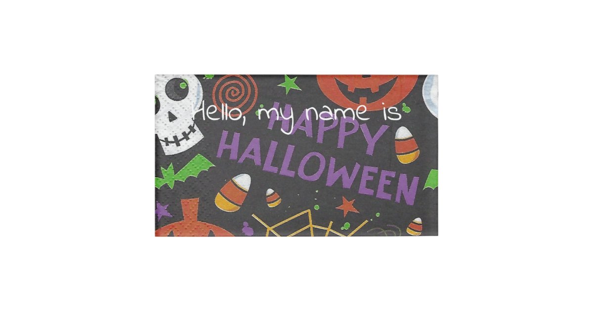spooky Halloween jumbo Name Tag | Zazzle