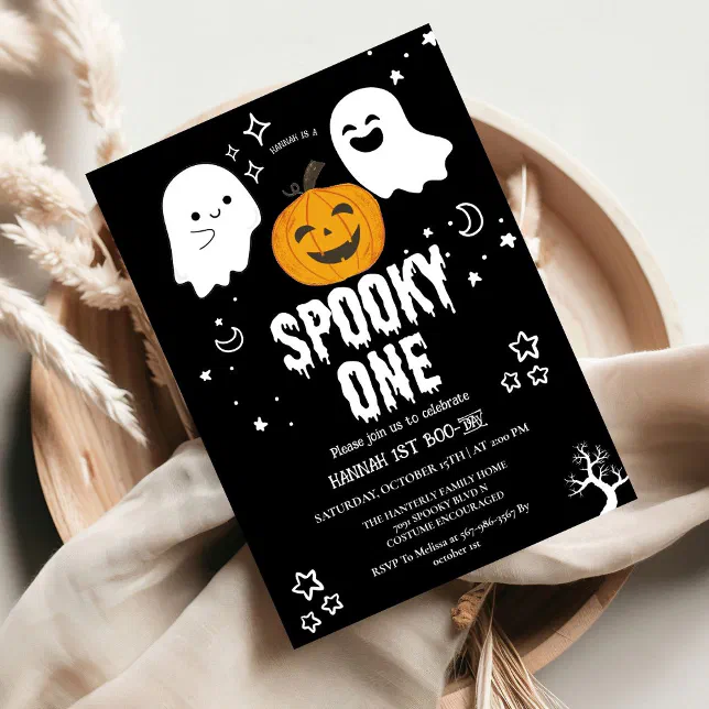 Spooky one Halloween first birthday party Invitati Invitation | Zazzle