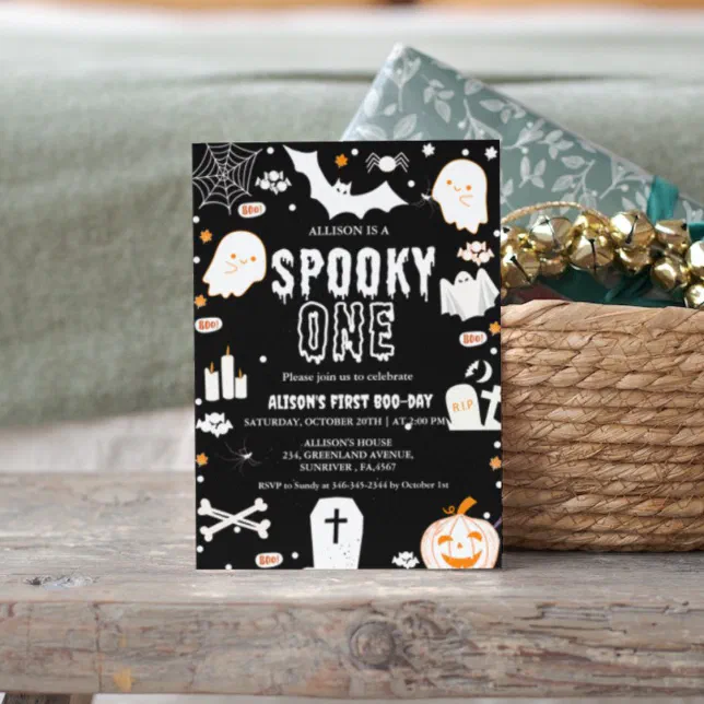 Spooky One Halloween first birthday party Invitation | Zazzle